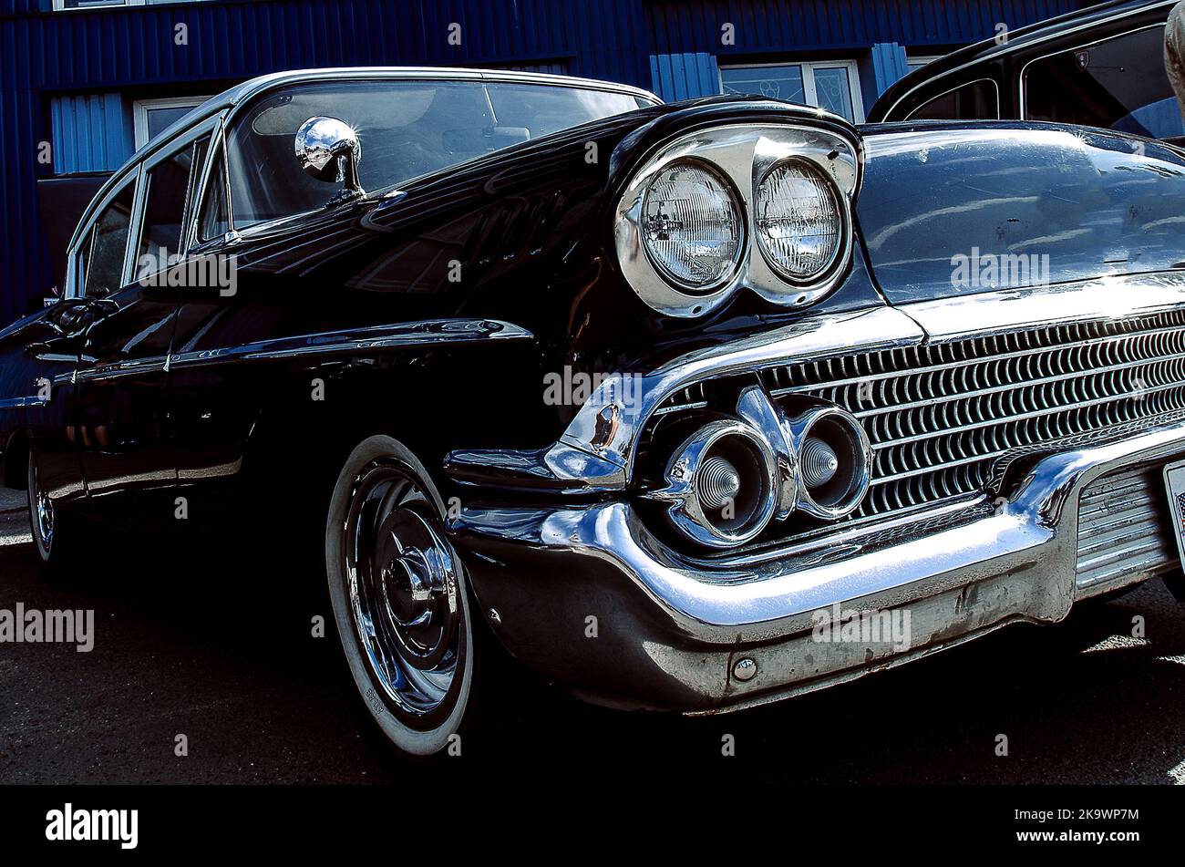 Color detail on the headlight of a vintage car, retro car dashboard ...