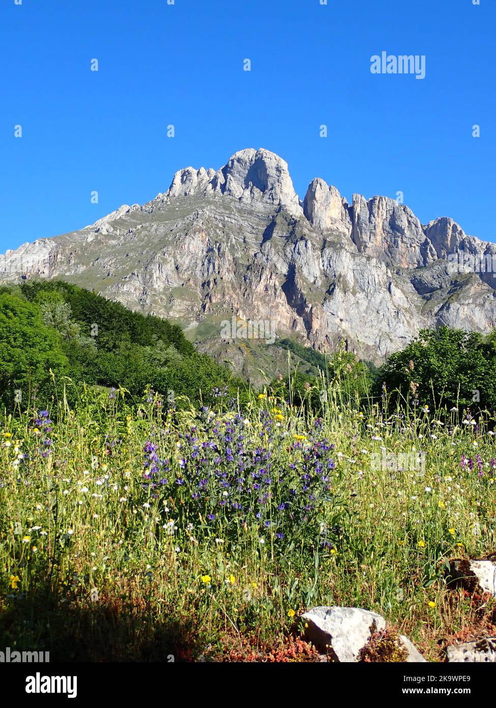 Landscape views of the Picos Mountains in northern Spain Stock Photo ...