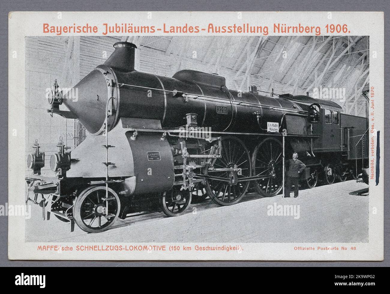 German steam locomotive, J. A. Maffei Munich, 3201, anniversary ...