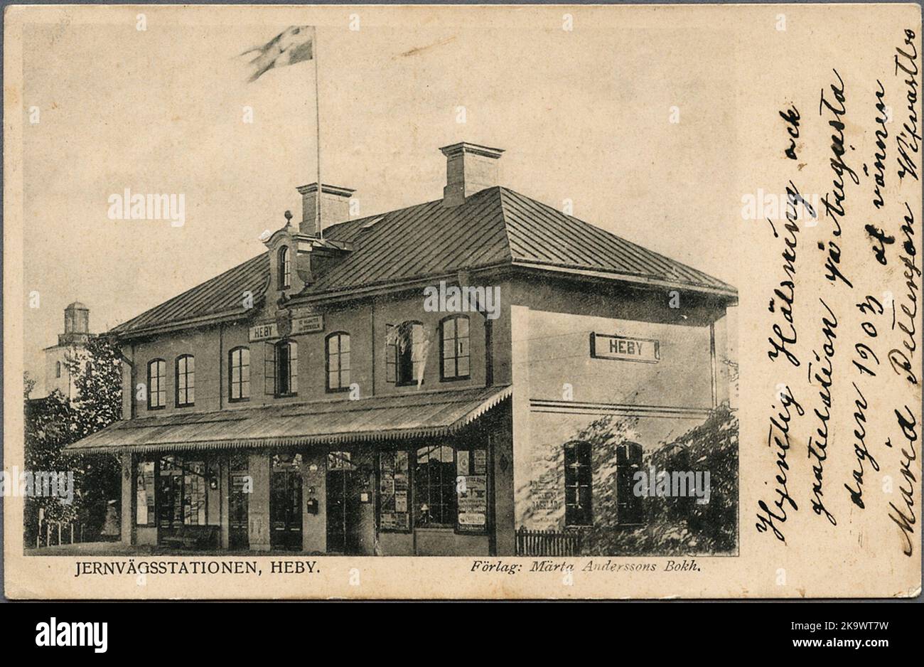 The railway station in Heby Stock Photo - Alamy