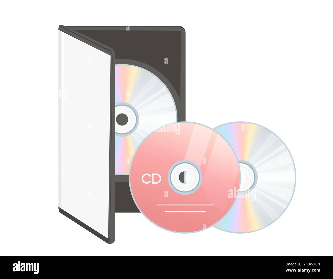 DVD or CD disc with plastic box digital technology data storage vector ...