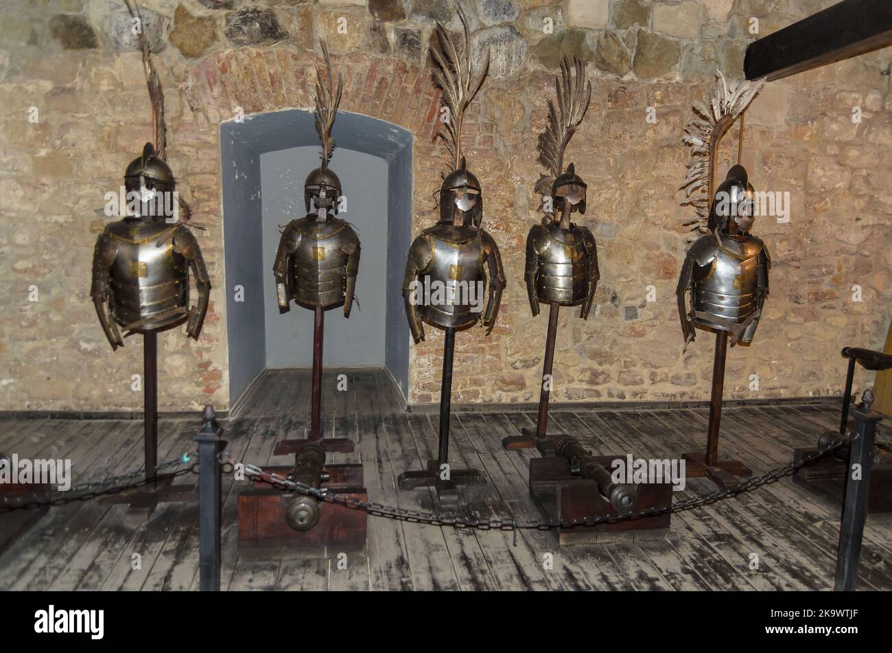 Noble warrior. Portrait of one medeival warrior or knight in armor and ...