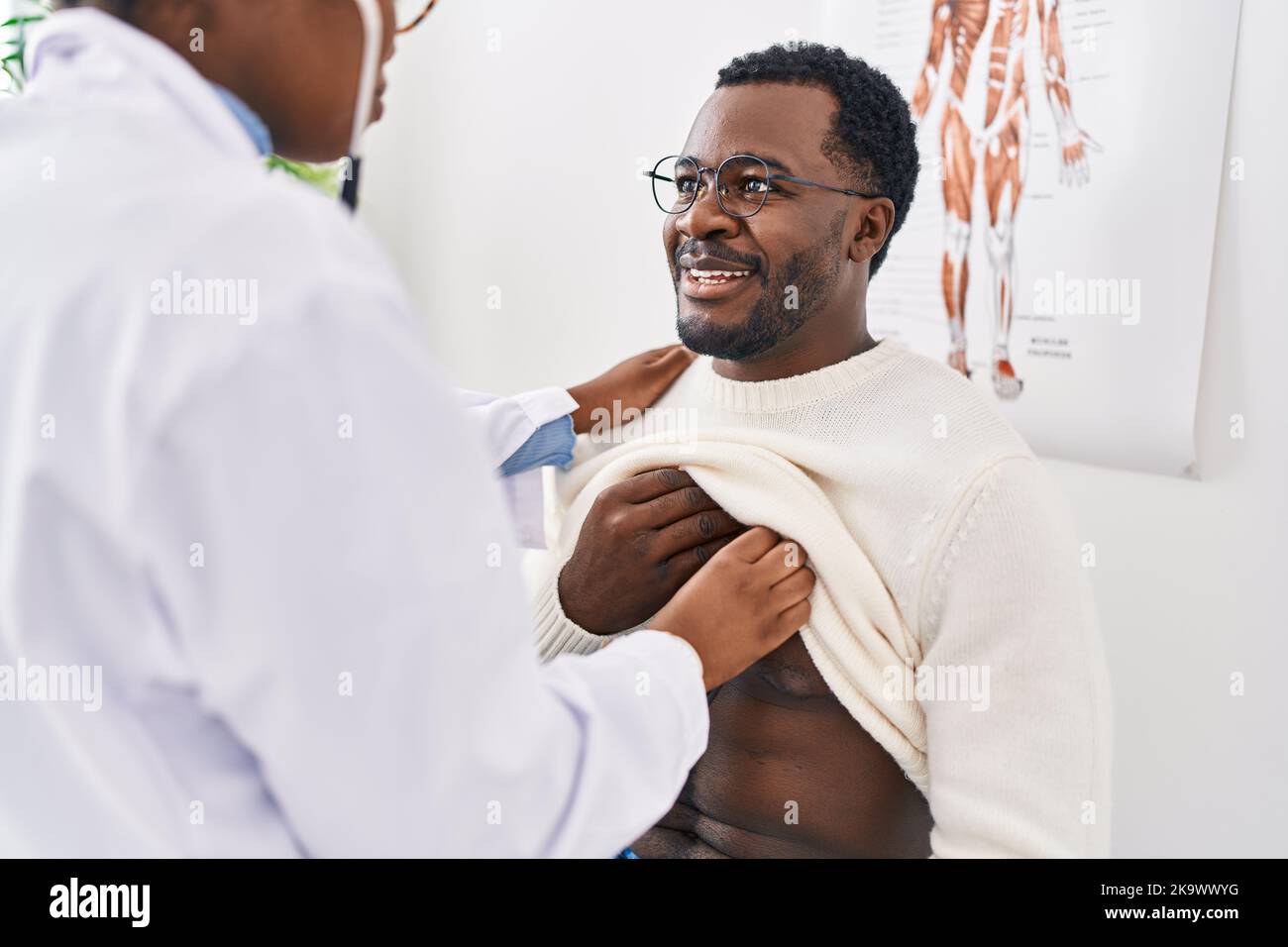 Man and woman doctor and patient having medical consultation ...