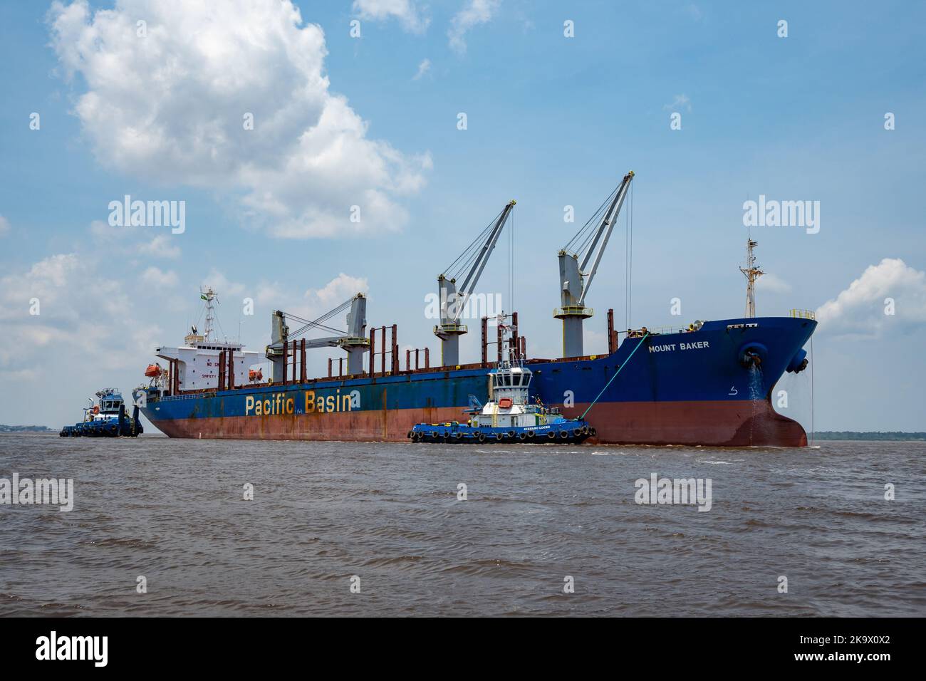 Large cargo ship on the Amazon river. Itacoatiara, Amazonas, Brazil ...