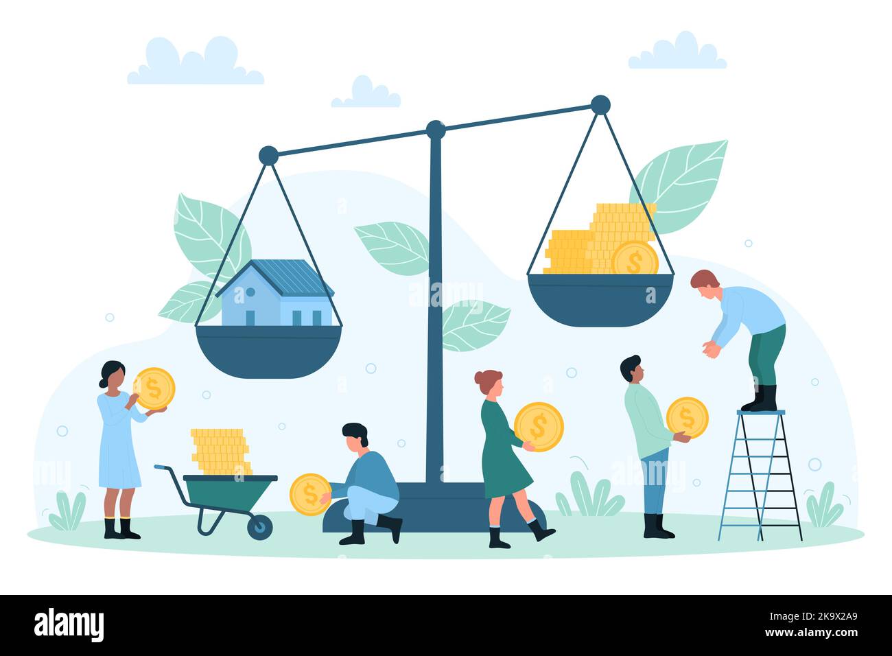 Investment in real estate, budget and savings vector illustration ...