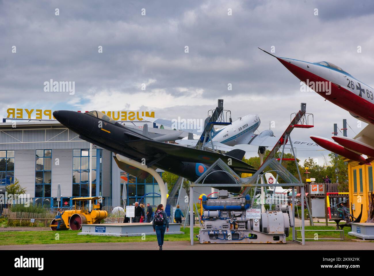 SPEYER, GERMANY - OCTOBER 2022: black Hawker Hunter F.6 1951 a ...