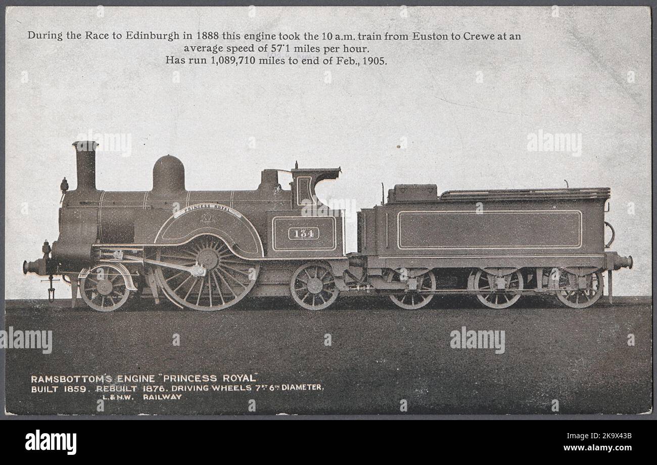English steam locomotive. London and North Western Railway, LNWR ...