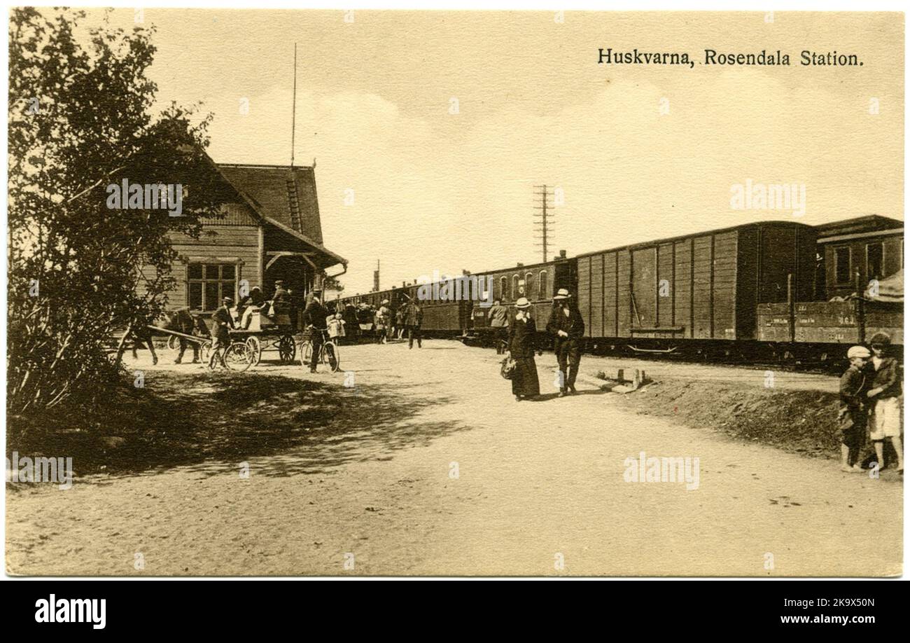 Rosendala station, Huskvarna Stock Photo - Alamy