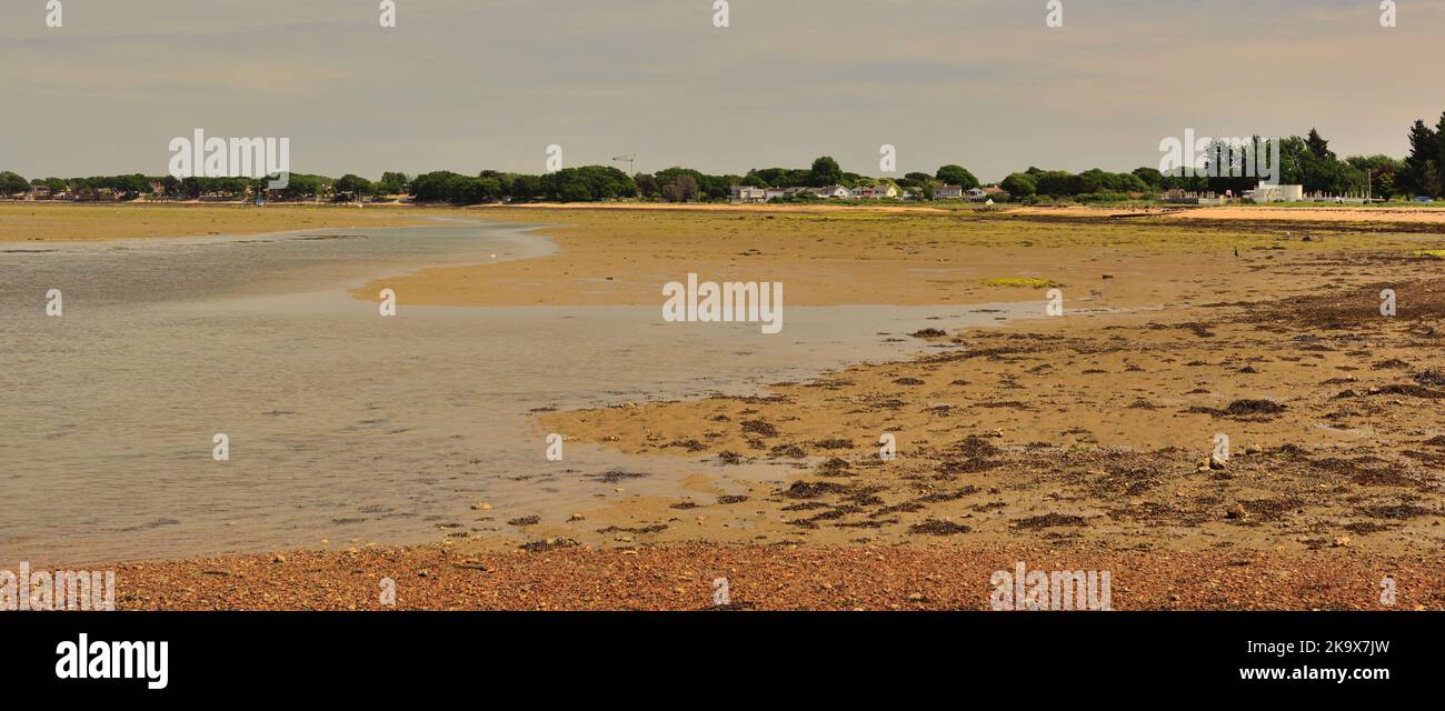 Part of Langstone harbour at low tide, seen from Sinah Warren on ...