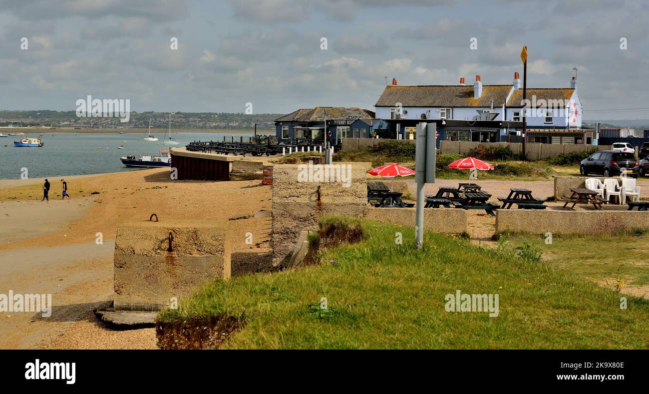 The Ferry Boat Inn at the entrance to Langstone harbour, Hayling Island ...