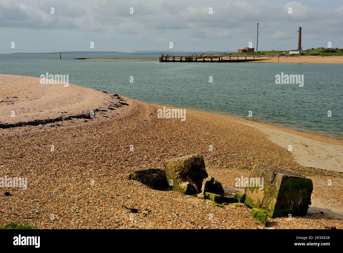 The entrance to Langstone harbour, Hayling Island, looking across the ...
