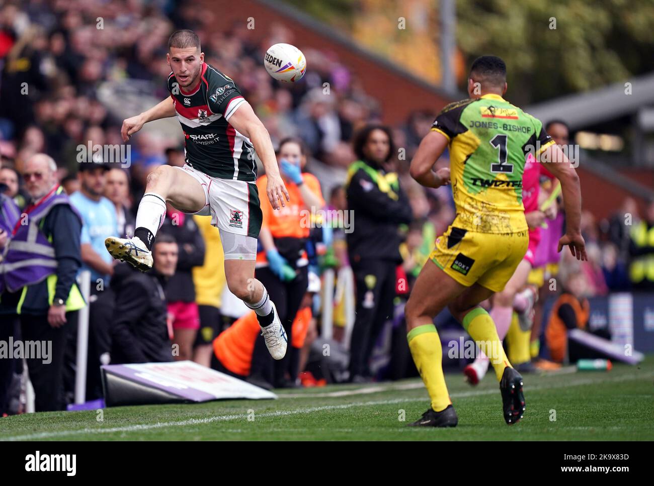 Lebanon’s Adam Doueihi keeps the ball in play during the Rugby League ...