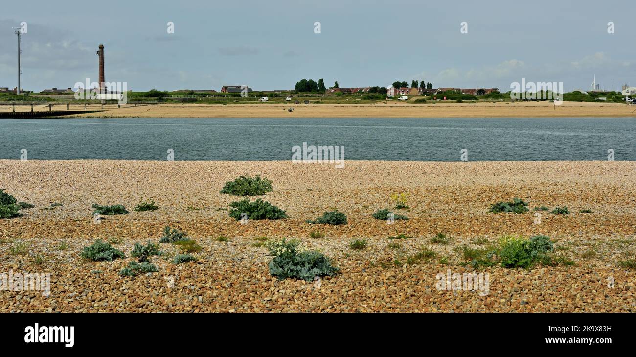 The entrance to Langstone harbour, Hayling Island, looking across the ...
