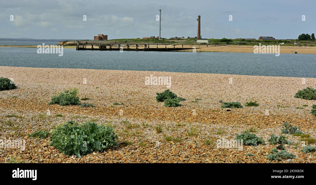 The entrance to Langstone harbour, Hayling Island, looking across the ...