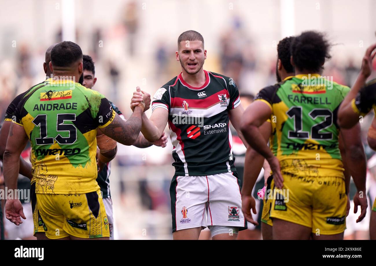 Lebanon’s Adam Doueihi after the Rugby League World Cup group C match ...