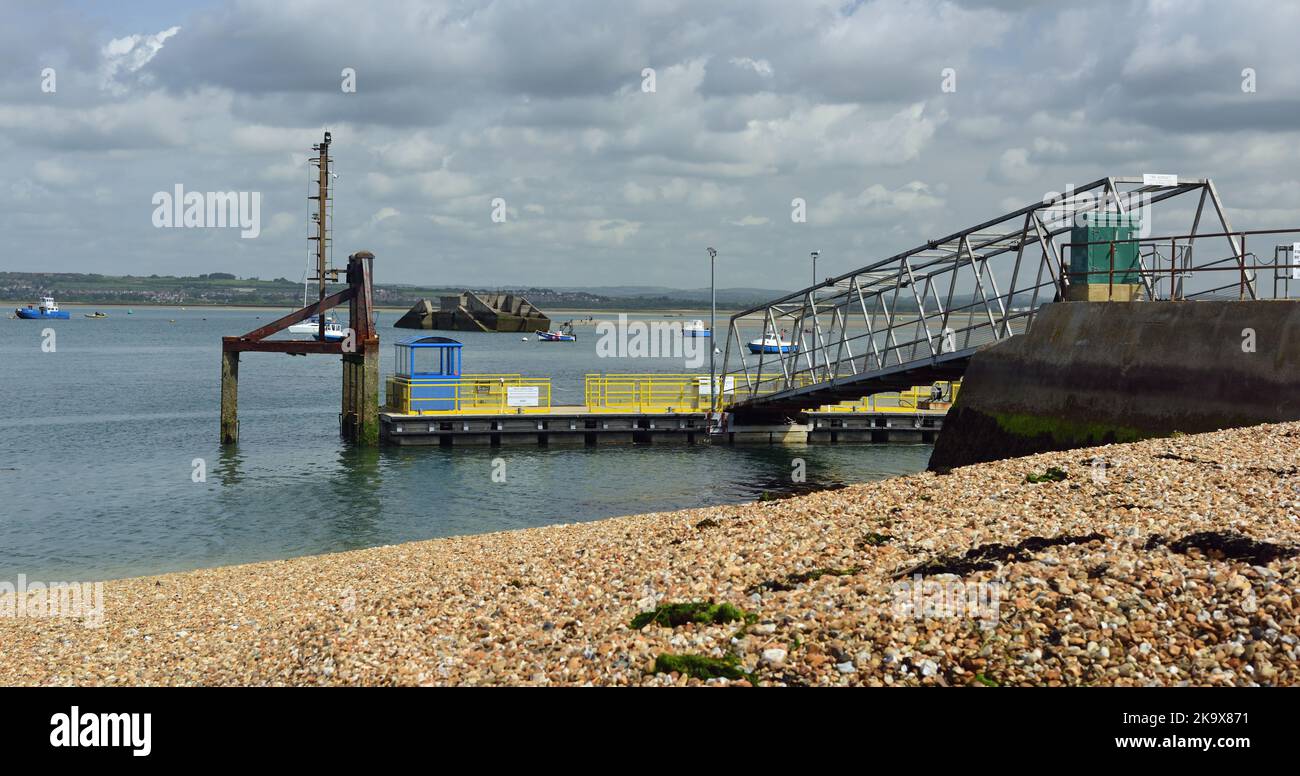 The entrance to Langstone harbour, Hayling Island, looking across the ...