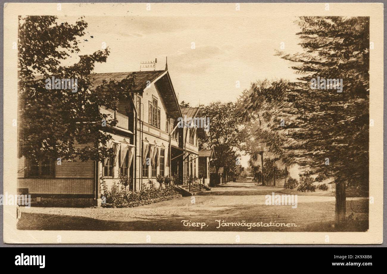 The street side of the railway station in Tierp Stock Photo - Alamy