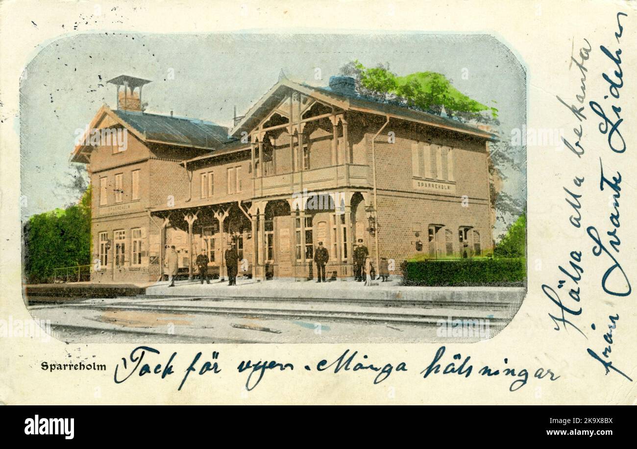 Railway station Sparreholm Stock Photo - Alamy