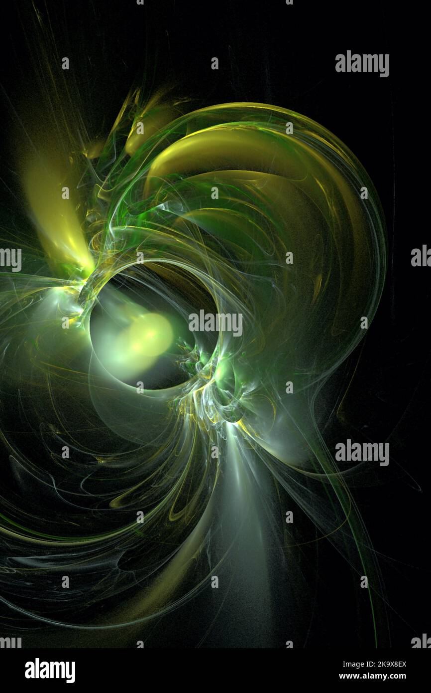 illustration of a green space planet star system, color graphics ...