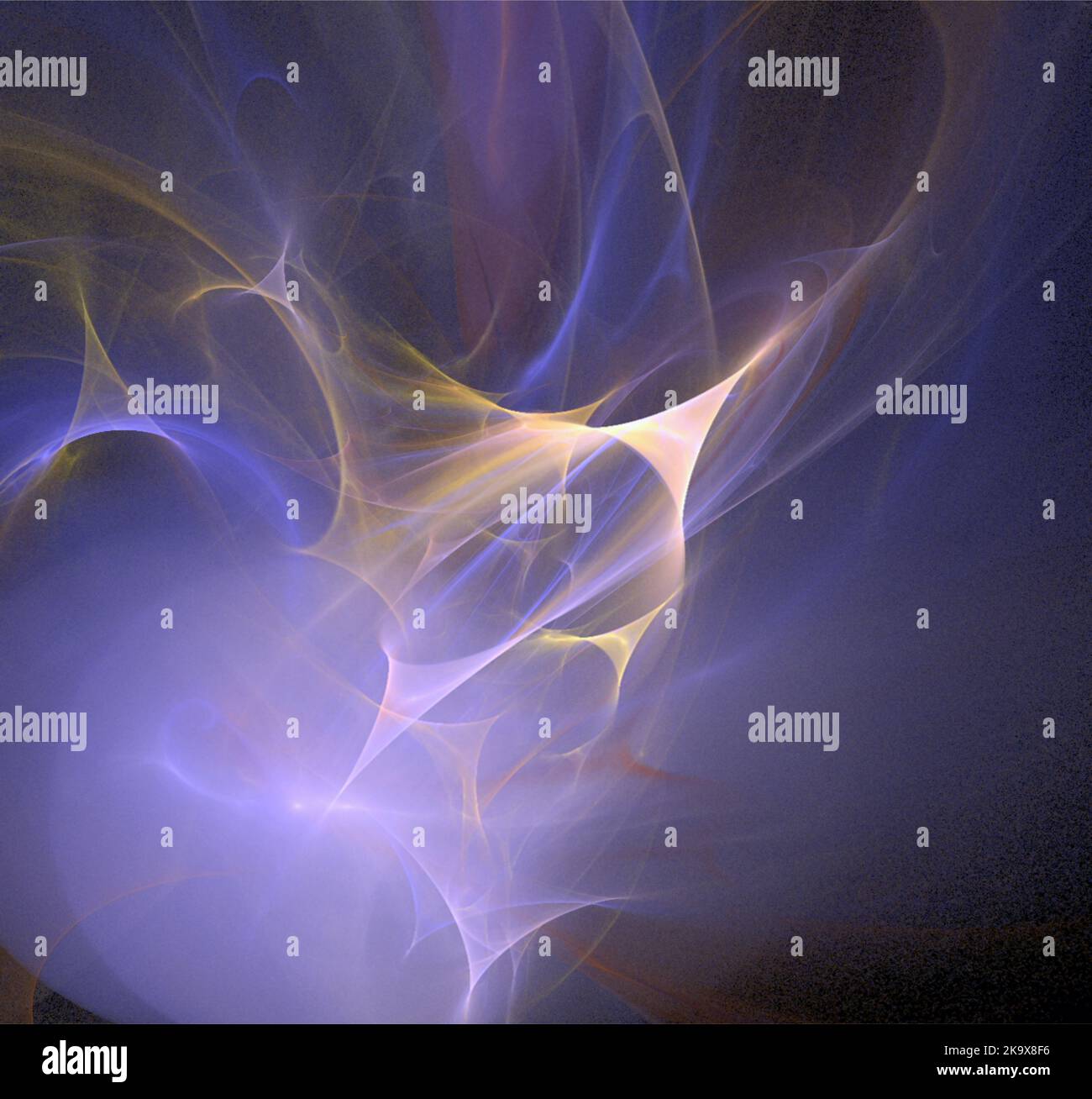 abstract blue-yellow luminous pattern on black background, design ...