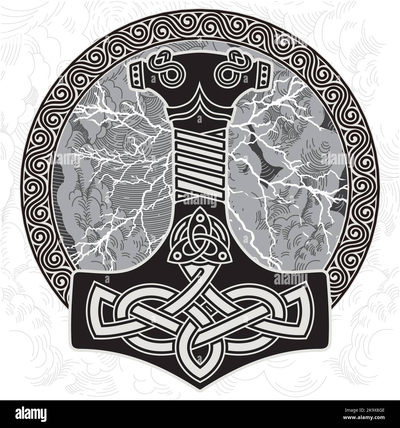 Thor s hammer - Mjollnir. Against the backdrop of the glittering ...