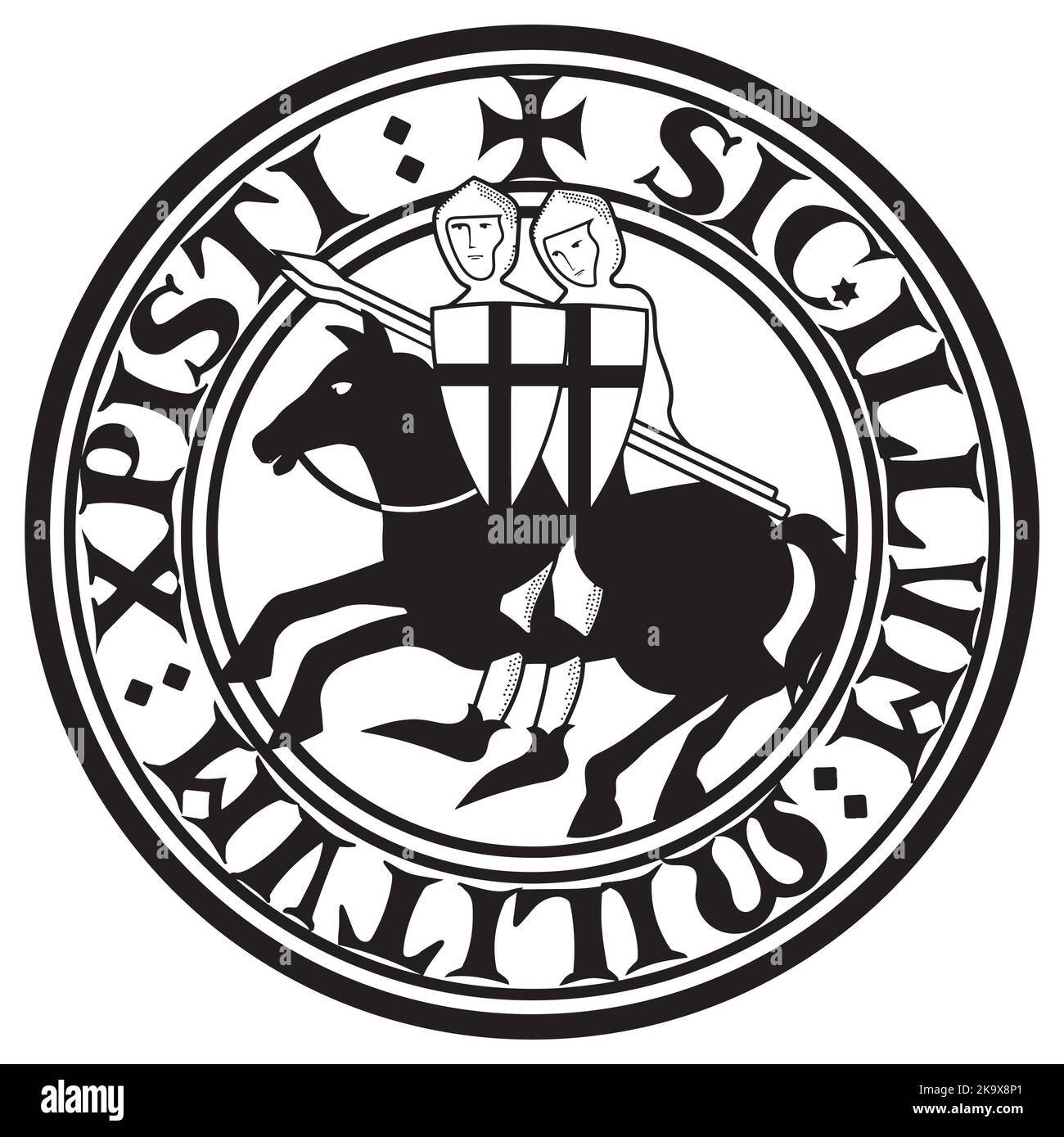 Two templar horseback hi-res stock photography and images - Alamy