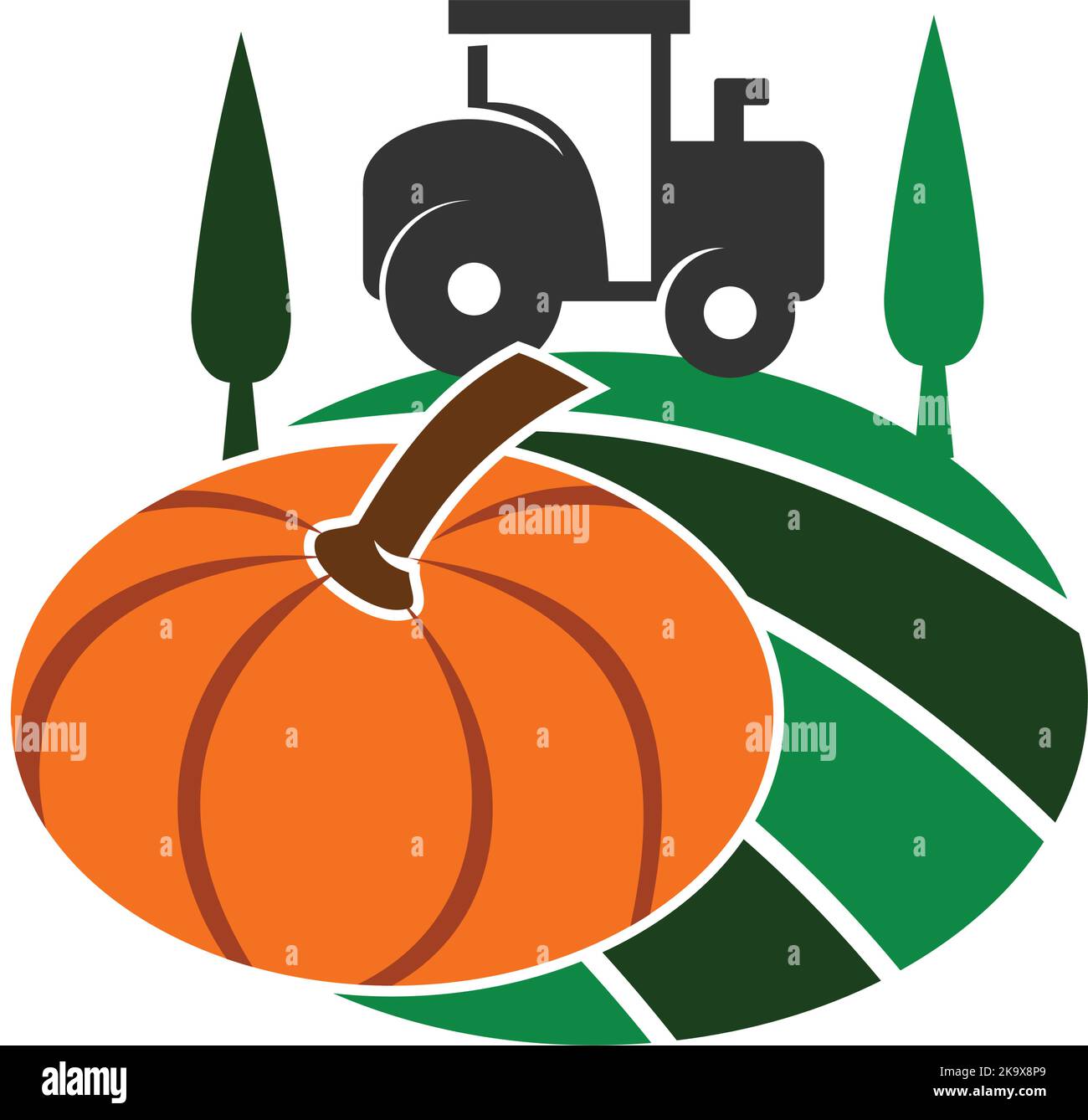 pumpkin farming logo Icon Illustration Brand Identity Stock Vector ...