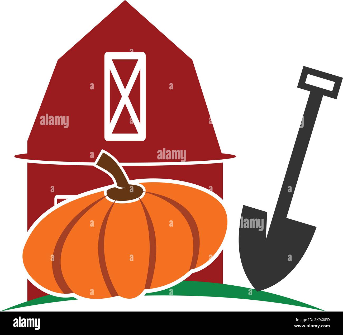 pumpkin farming logo Icon Illustration Brand Identity Stock Vector ...