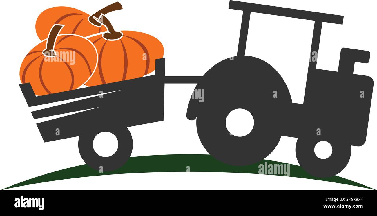 pumpkin farming logo Icon Illustration Brand Identity Stock Vector ...