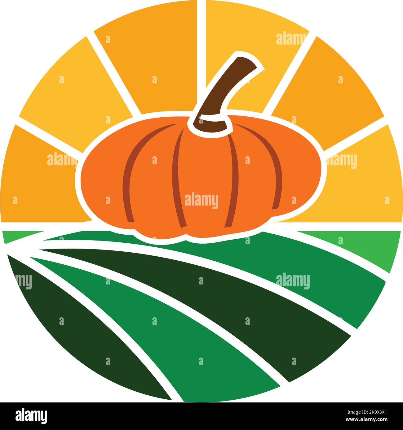 pumpkin farming logo Icon Illustration Brand Identity Stock Vector ...