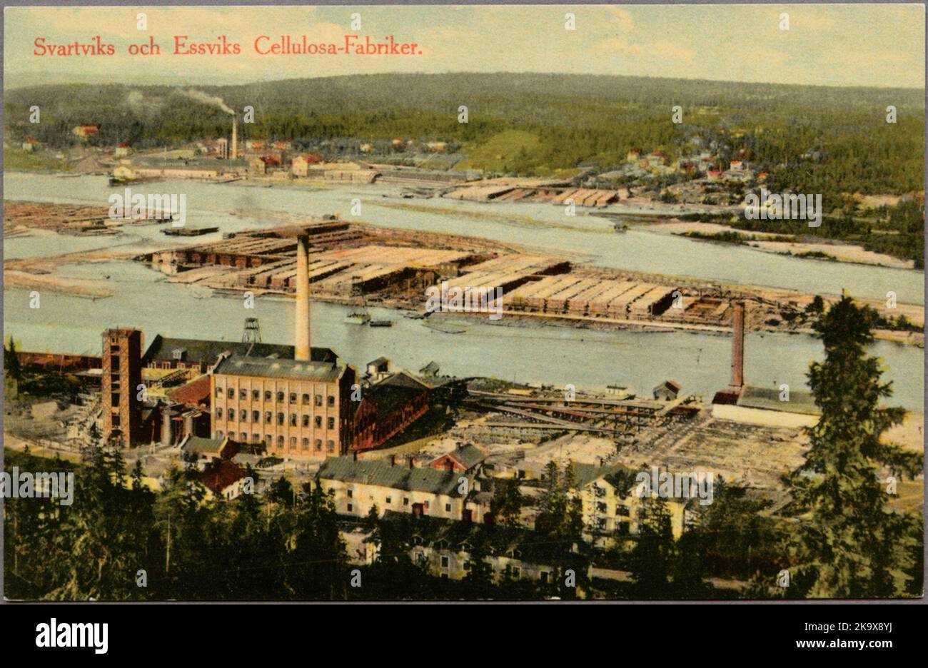 View of the factories in Svartvik and Essvik Stock Photo - Alamy