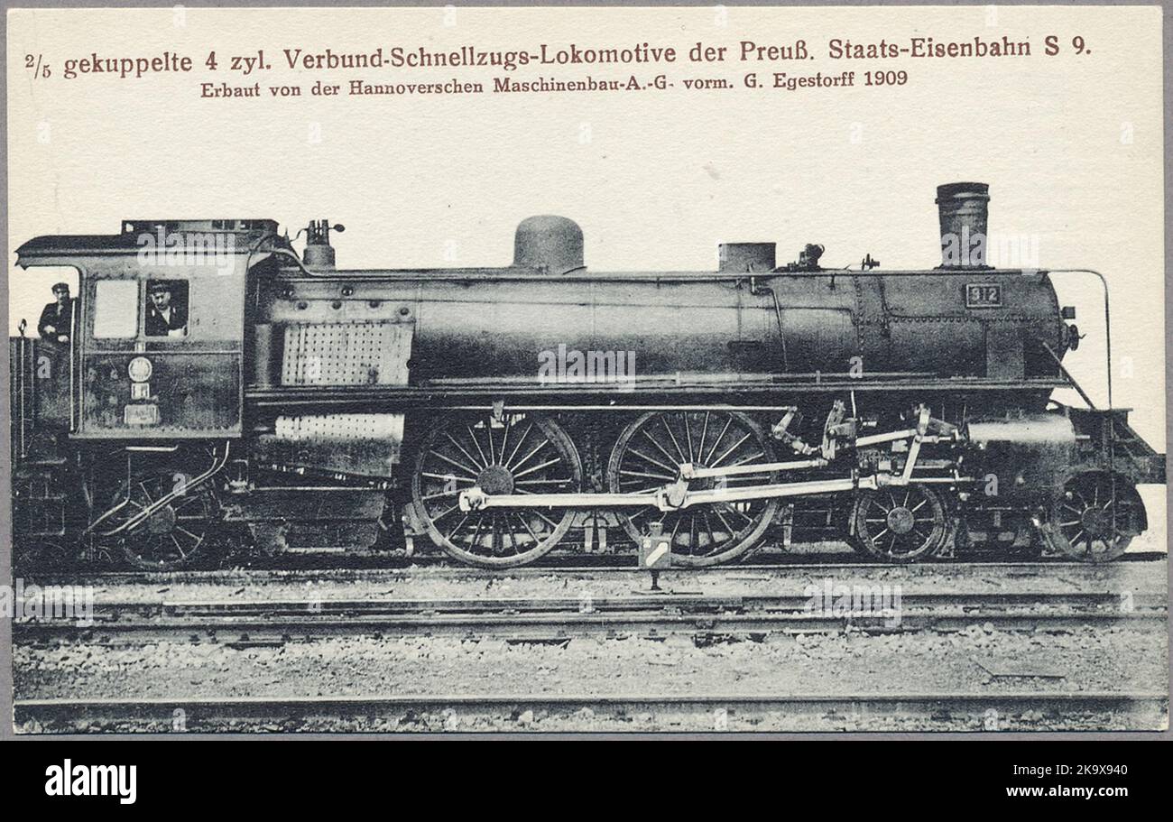 Ånglok Prussian State Railways S9 92 Stock Photo - Alamy