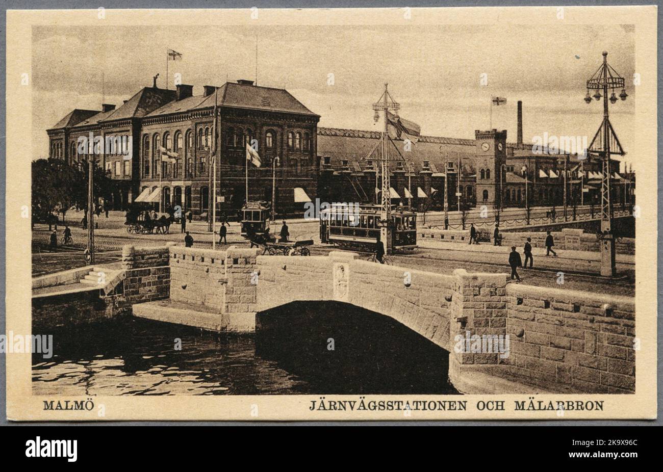 Malmö Central Station. Mälar Bridge in the foreground Stock Photo - Alamy