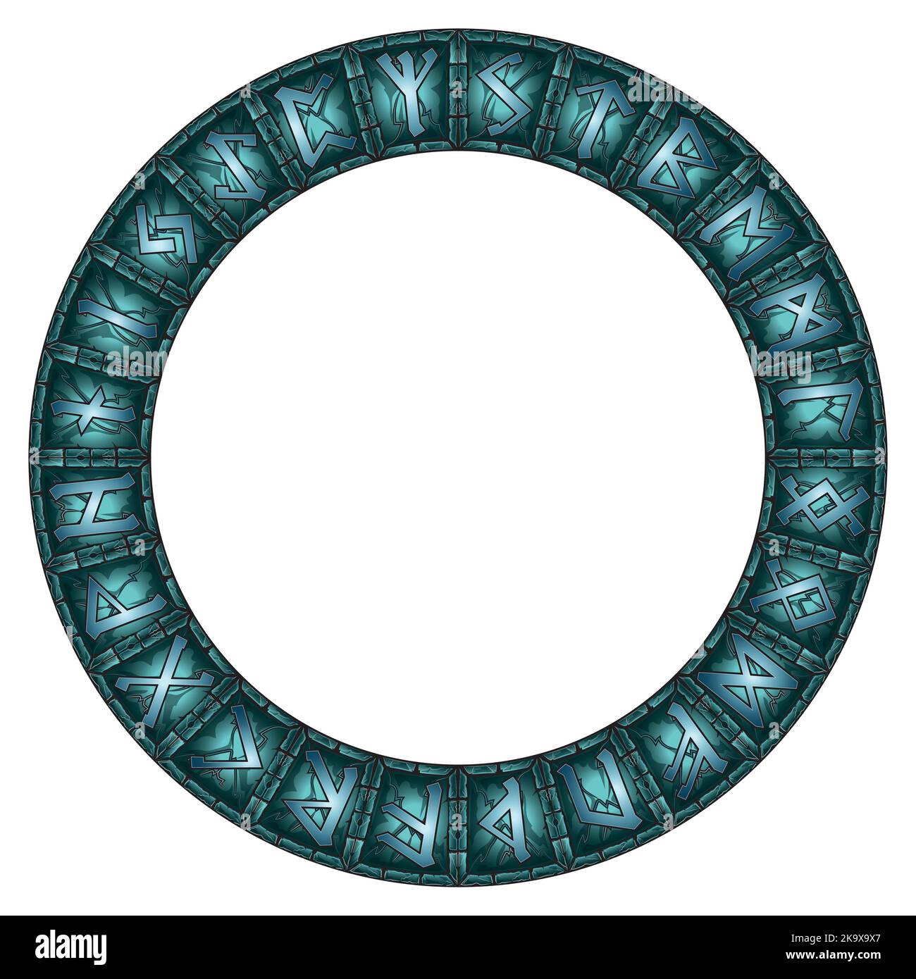 Magic Circle of stone shining Scandinavian runes Stock Vector Image ...