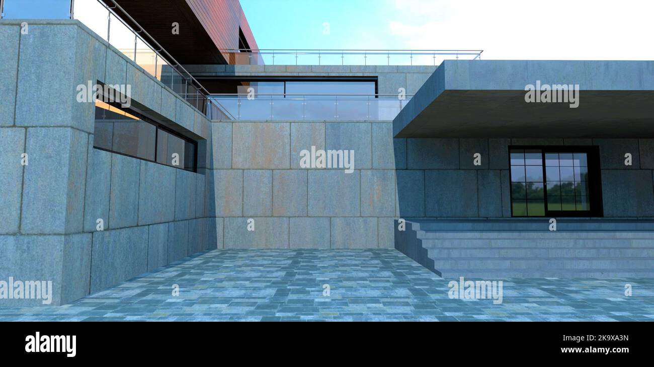 Wall decoration with stone panels. It looks rich, giving the impression ...