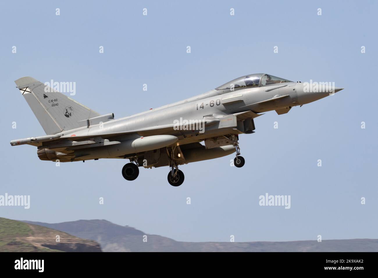 Spanish Air Force Eurofighter Typhoon coming in to land at Gando Air ...