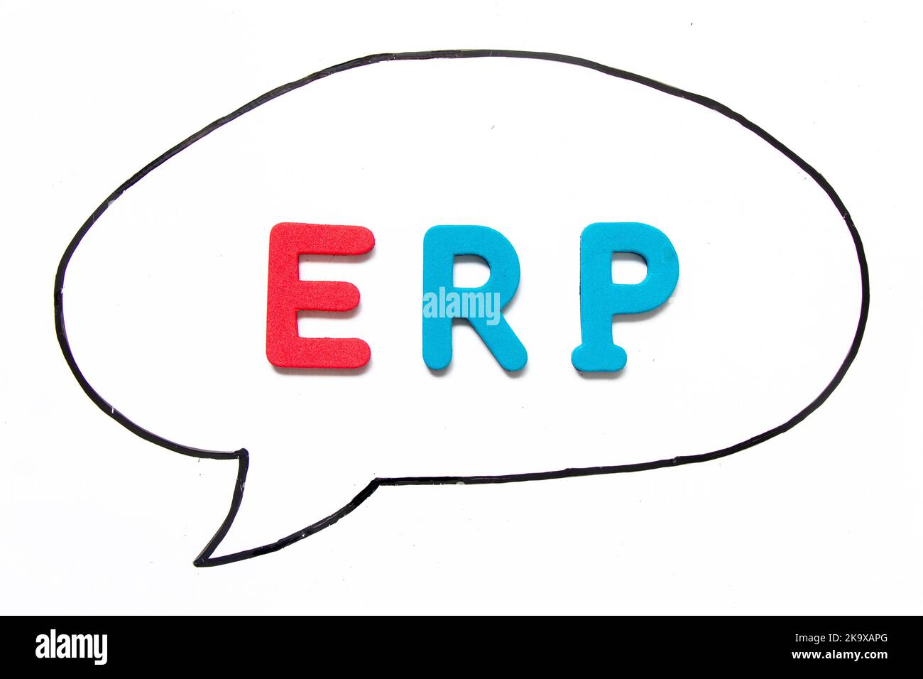 Alphabet letter with word ERP (abbreviation of Enterprise Resource ...