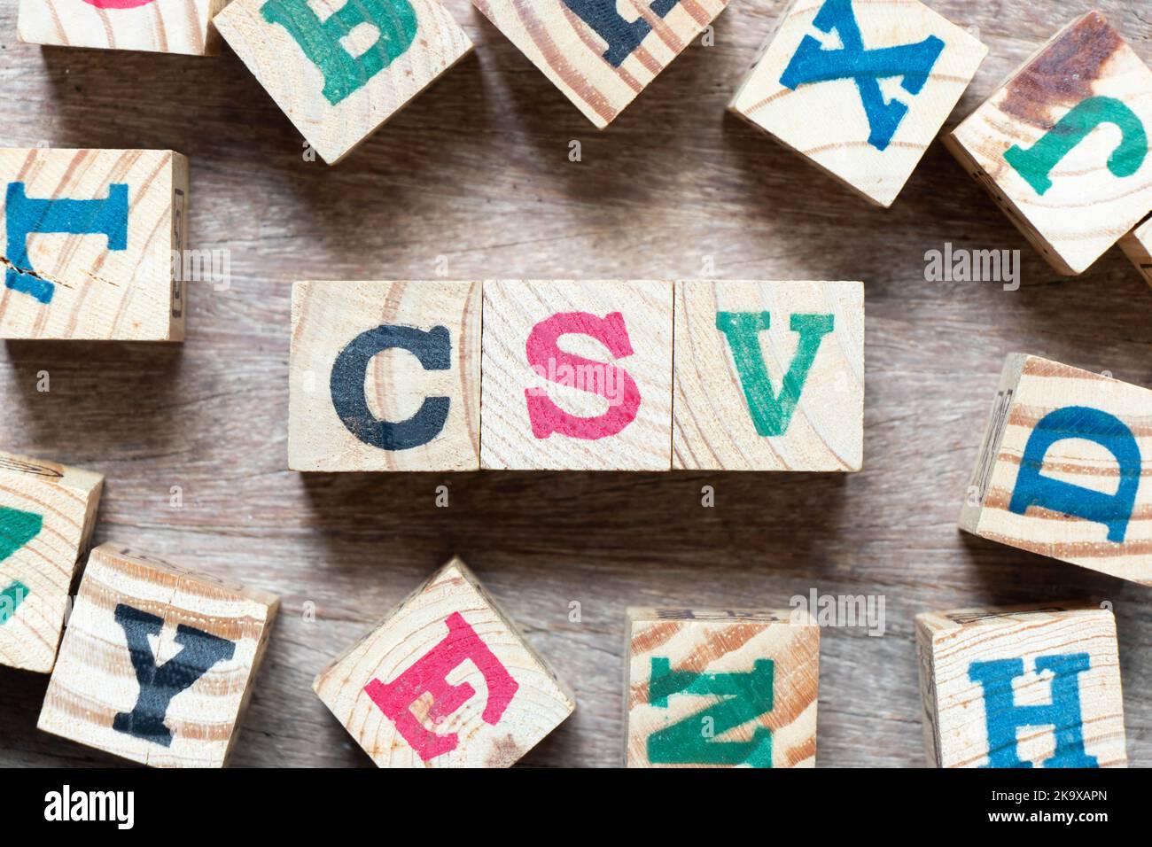 Alphabet Letter Block In Word Csv Abbreviation Of Computer System Validation Or Comma Separated