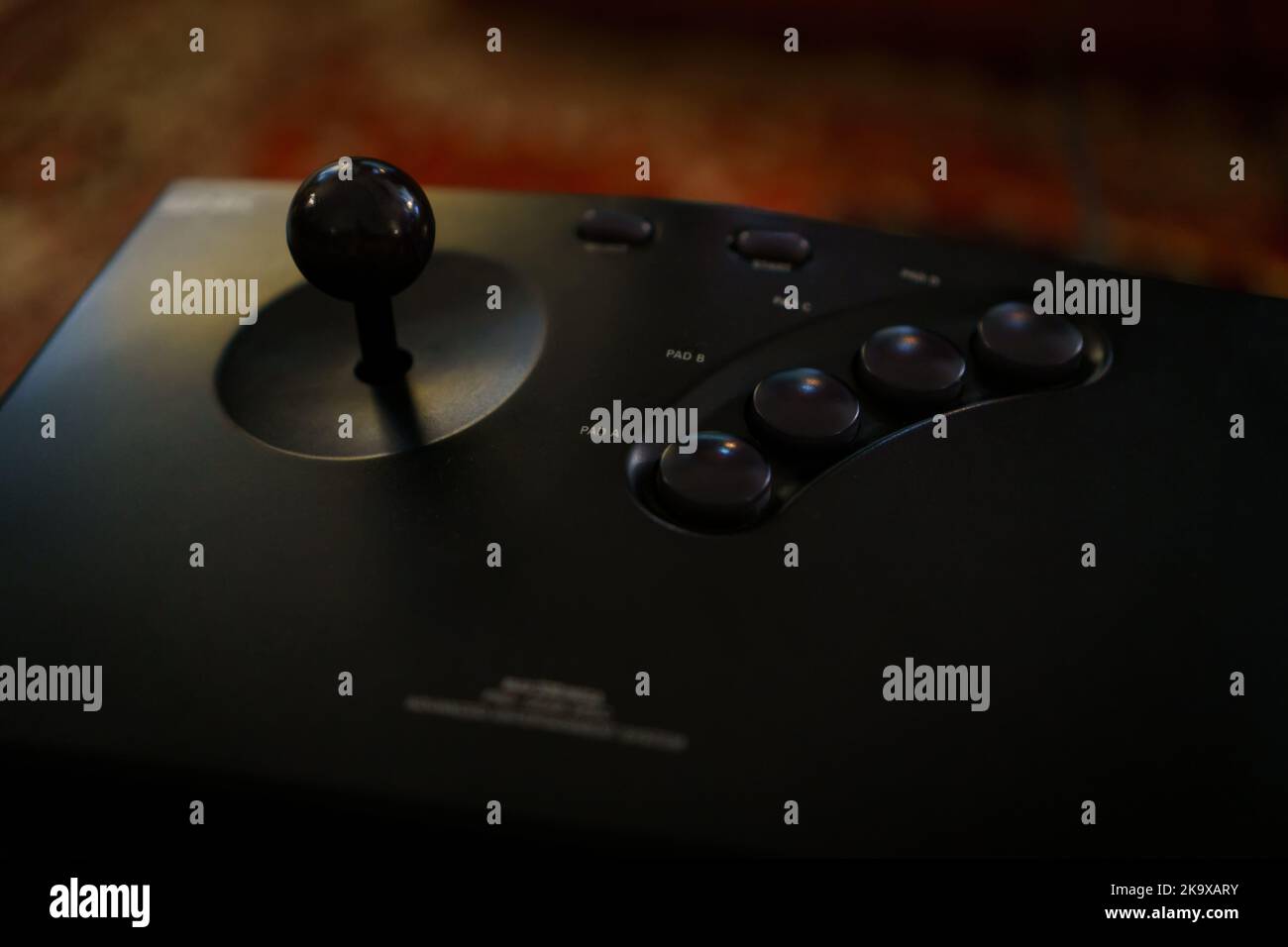 Retro black joystick with buttons Stock Photo - Alamy