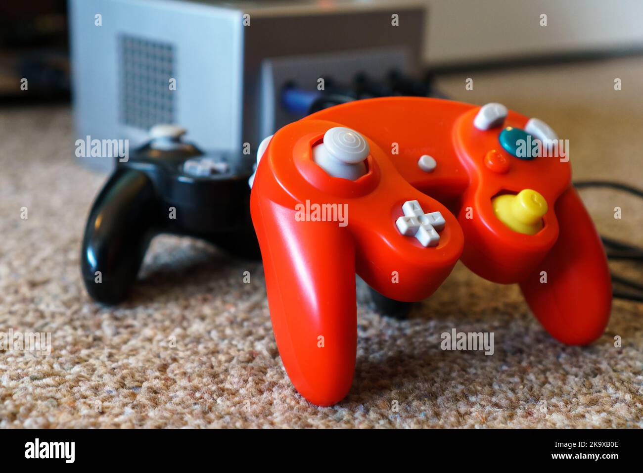 Old game console with joysticks Stock Photo - Alamy