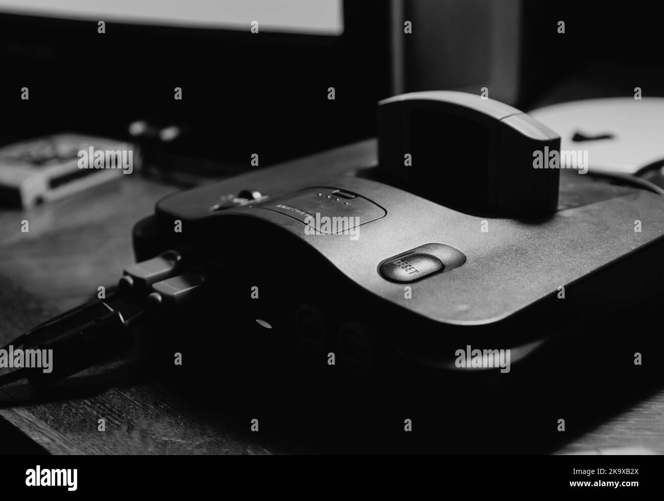 Old popular game console with joysticks Stock Photo - Alamy