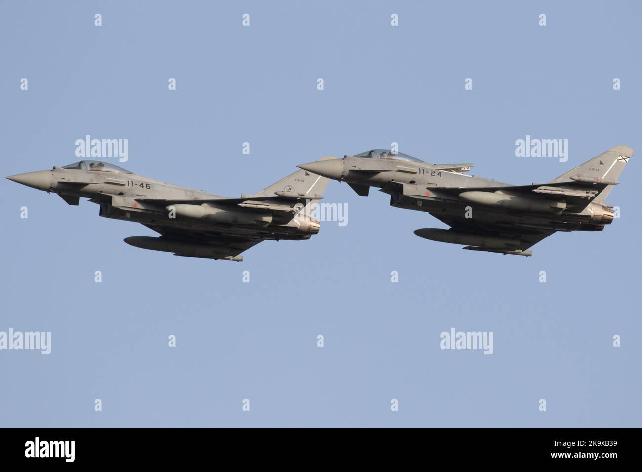 Spanish Eurofighter Typhoons returning to Gando Air Base after a ...