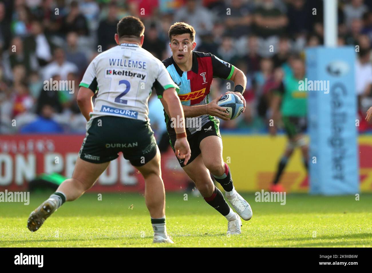 London, UK. 29th Oct, 2022. EDITORIAL USE ONLY Harlequins' Tommy Allen ...