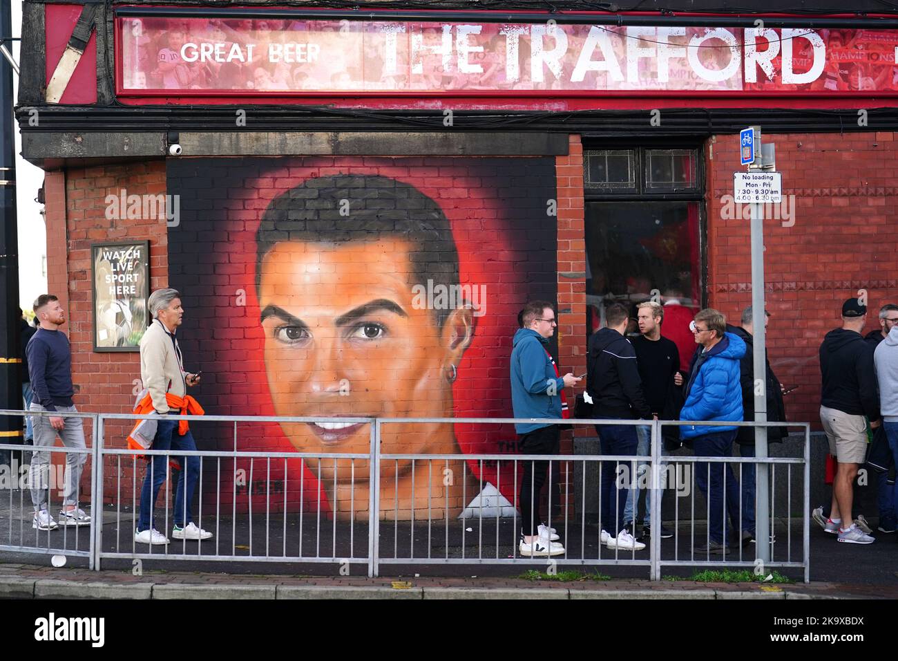 A general view of graffiti of Manchester United's Cristiano Ronaldo on ...