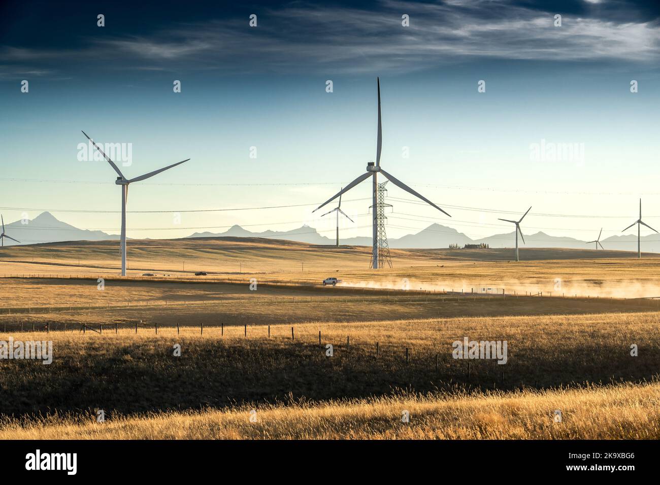 Driving through wind farm turbines hi-res stock photography and images ...