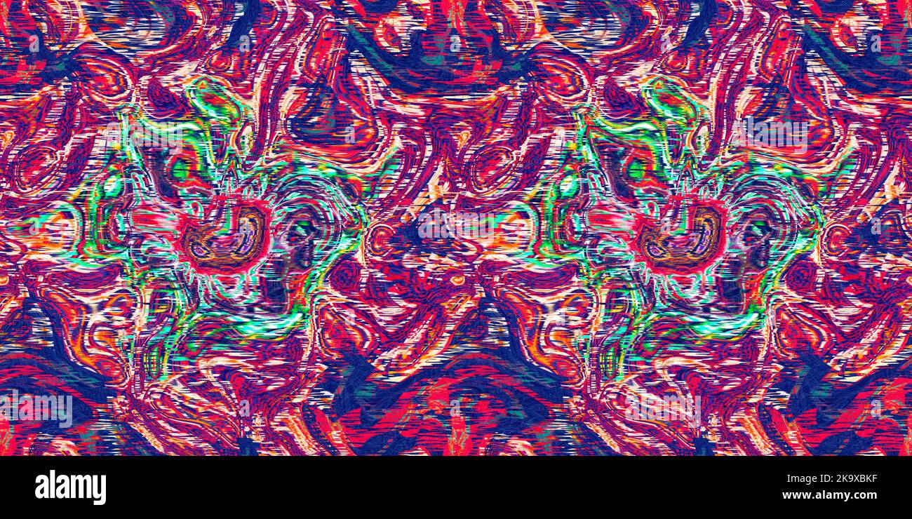 Vibrant pink distortion border. Bright colorful kitsch banner for fluid ...