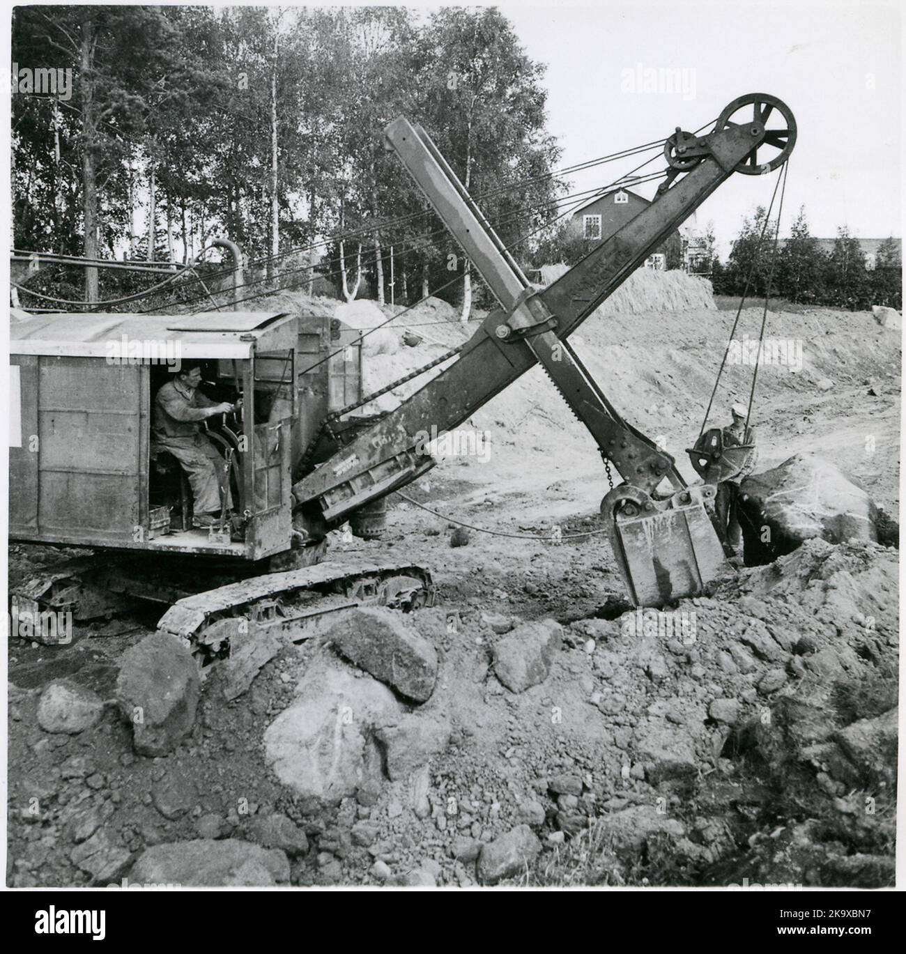 Soil shaft for the railway construction in Ånge Stock Photo - Alamy