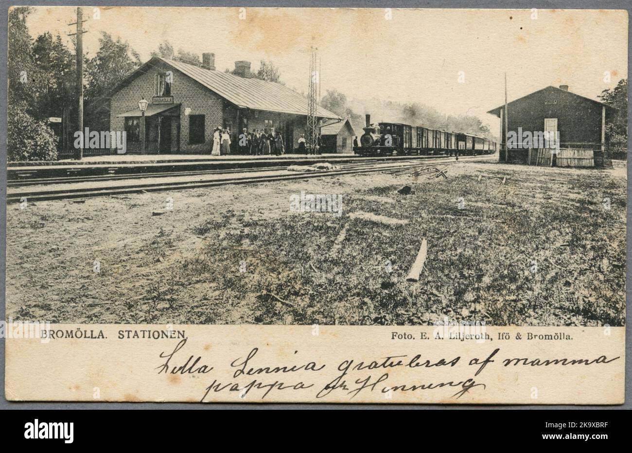 The railway station in Bromölla Stock Photo - Alamy