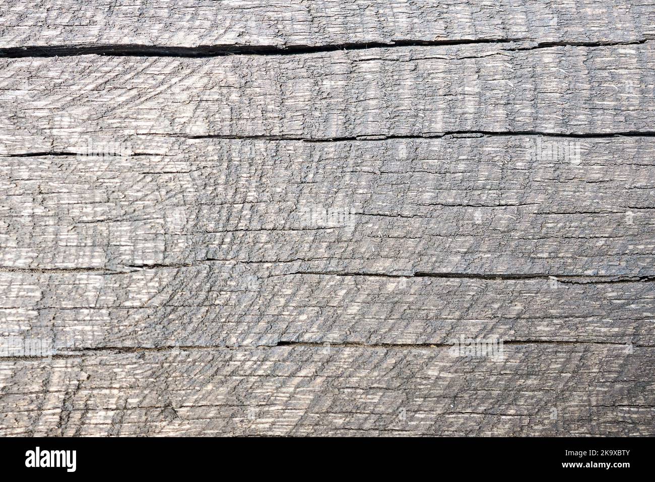 Old gray cracked weathered washed tainted wood texture with horizontal ...