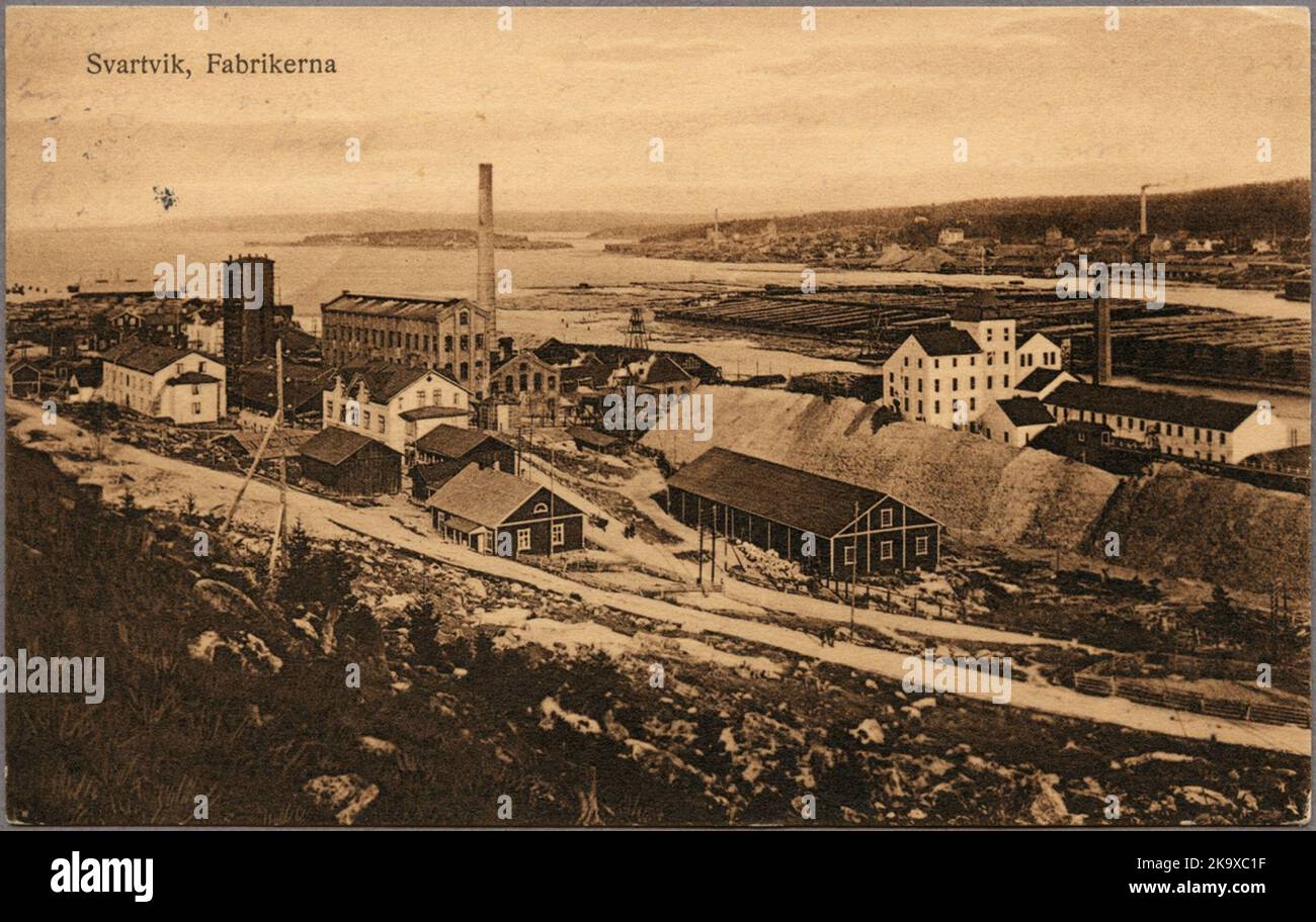 The factories in Svartvik Stock Photo - Alamy